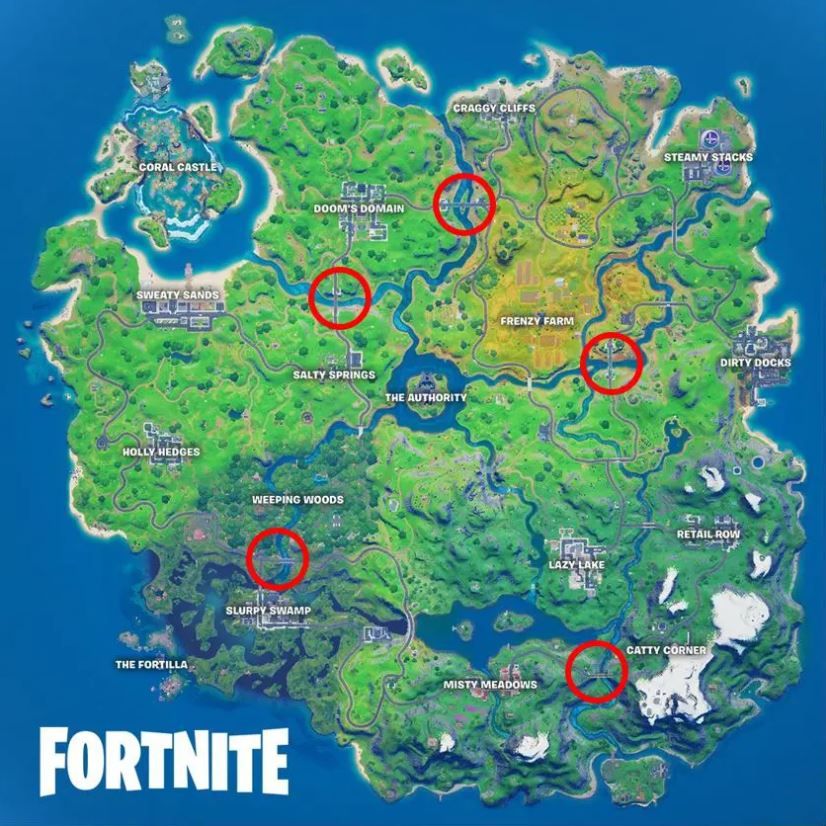 All 5 coloured bridges in Fortnite: All locations revealed; Know ...