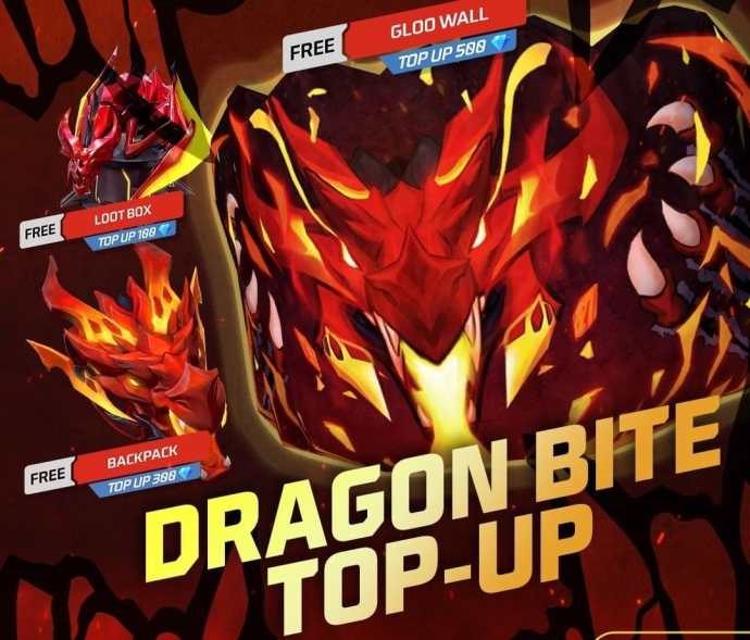 Free Fire MAX Dragon Bite Top-up: Get a Gloo wall, backpack, and a loot box for FREE ...